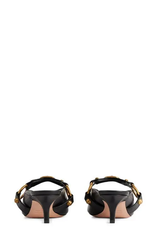 Balenciaga City Mule With Gold Tone Hardware - Black
