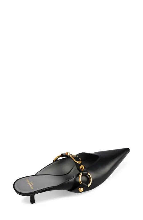 Balenciaga City Mule With Gold Tone Hardware - Black