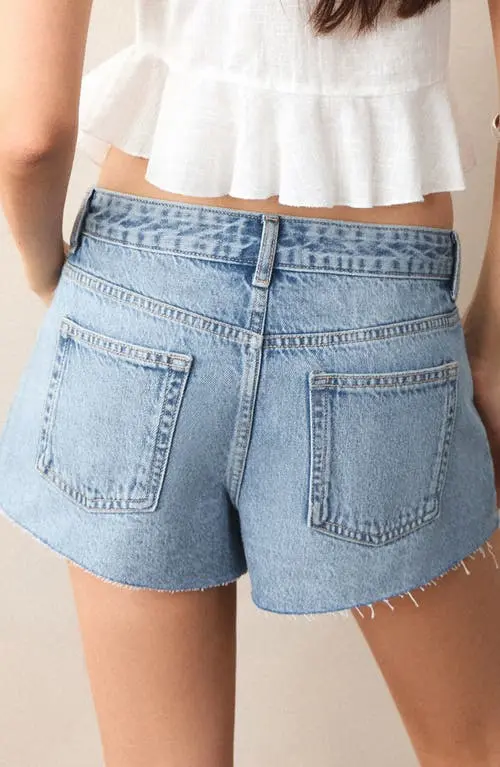 Mango Studded Denim Shorts - Medium Blue