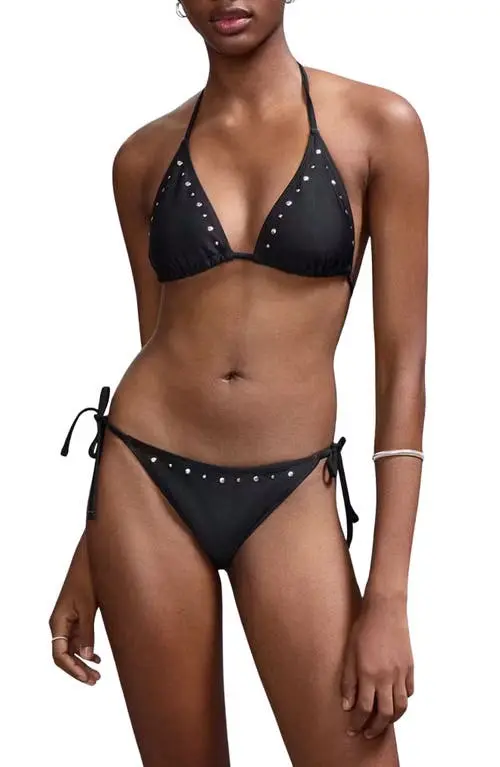 Mango Studded Triangle Two-piece Swimsuit - Black