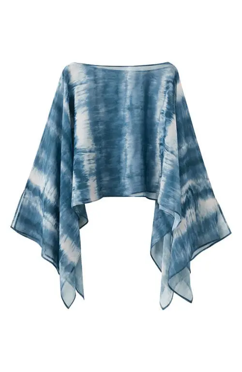 Mango Tie Dye Cape Top - Navy