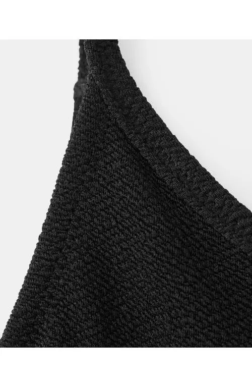 Mango Textured One-piece Swimsuit With Scoop Neck