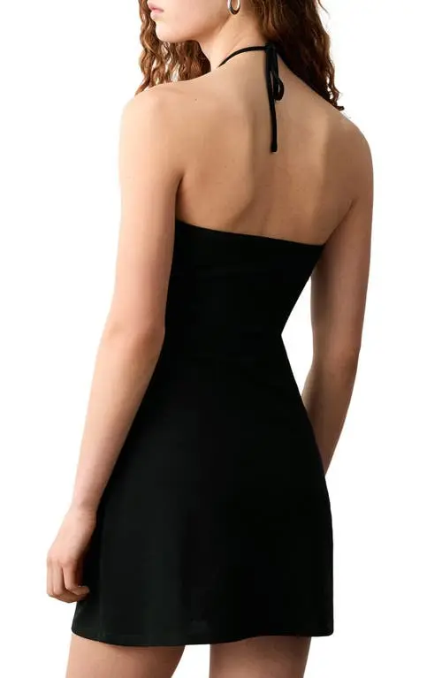 Mango Halter Neck Mini Dress