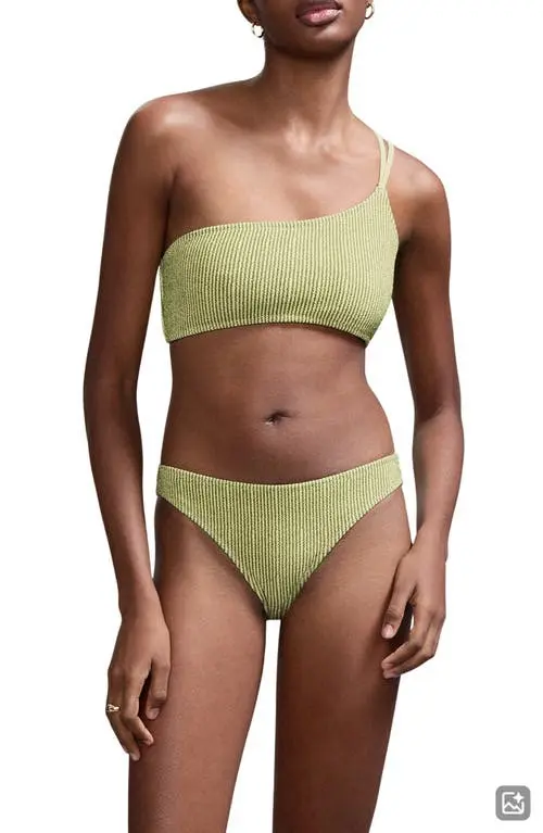 Mango Asymmetric Textured Bikini Set - Green