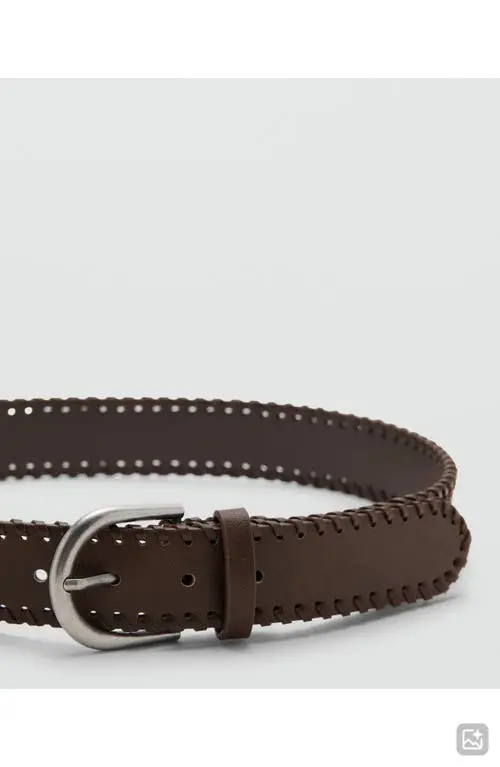 Mango Whipstitched Woven Belt