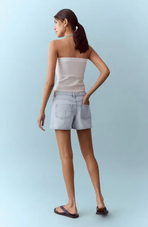 Mango Glitter Embellished Denim Shorts