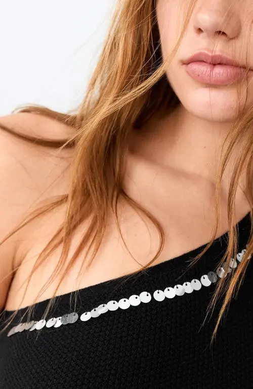 Mango Asymmetrical Sequined Top