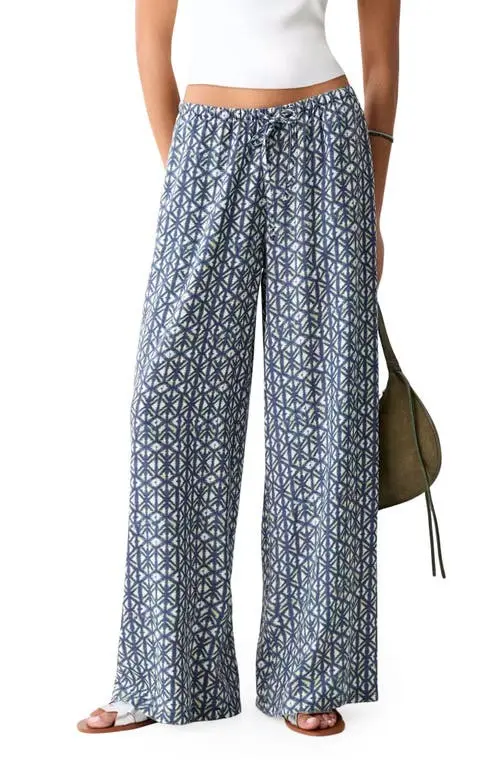 Mango Geometric Print Wide Leg Pants