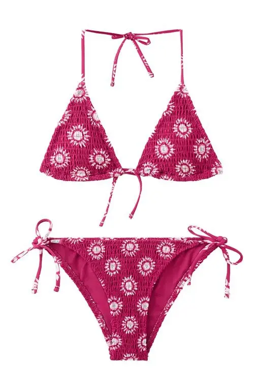 Mango Smocked Triangle Bikini Set