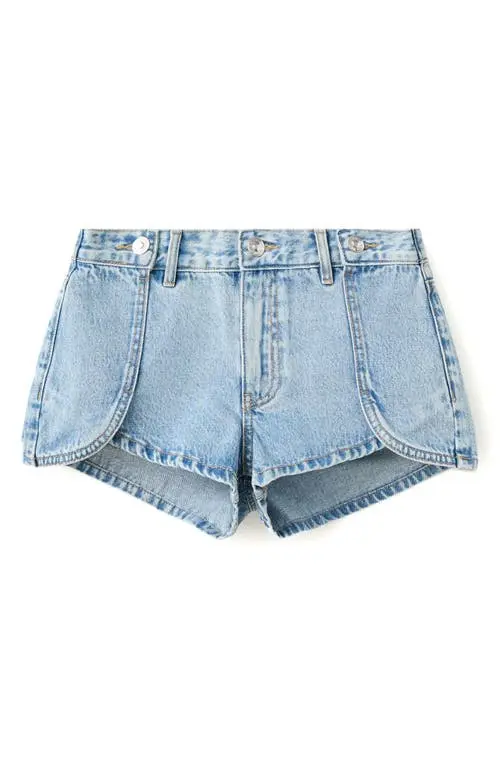 Mango Denim Shorts With Seam Detail And Button Accents