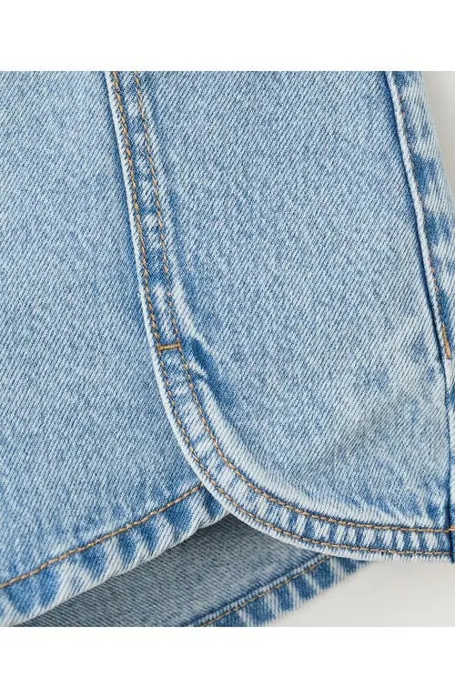 Mango Denim Shorts With Seam Detail And Button Accents