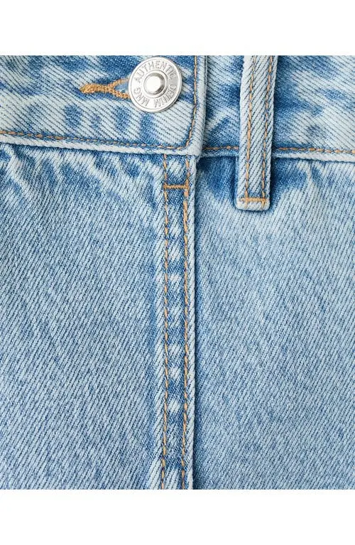 Mango Denim Shorts With Seam Detail And Button Accents