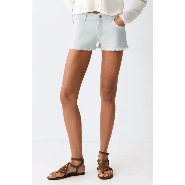 Mango Reversible Waistband Denim Mini Shorts