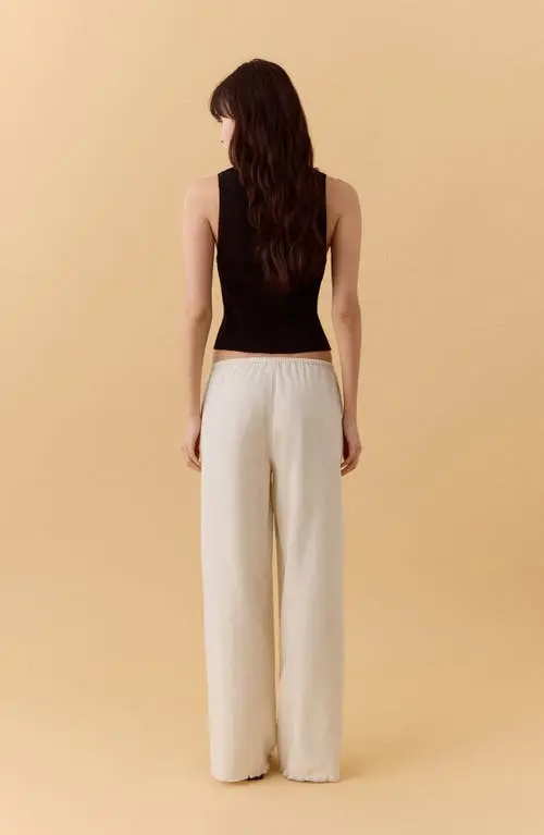 Mango Studded Drawstring Wide Leg Pants