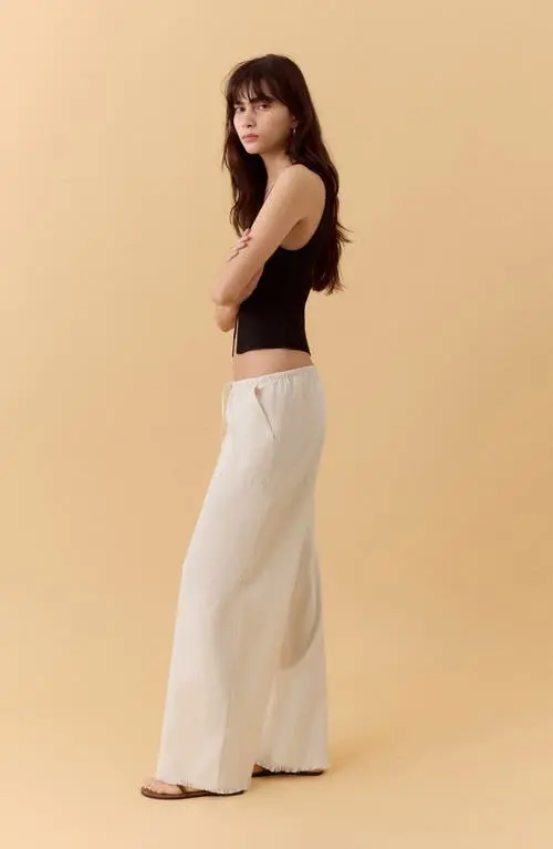 Mango Studded Drawstring Wide Leg Pants