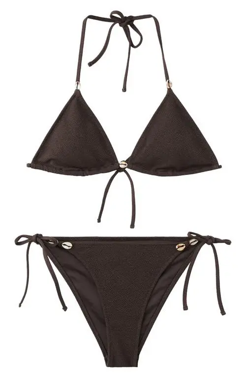 Mango Textured Seashell Triangle Bikini