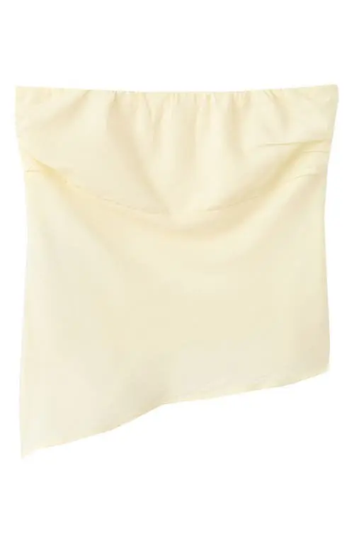 Mango Asymmetric Strapless Top - Pastel Yellow