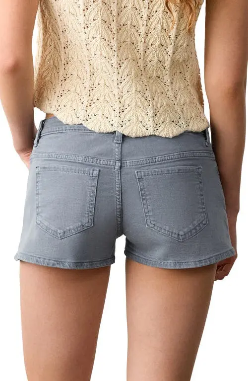Mango Whipstitch Trim Denim Mini Shorts - Blue