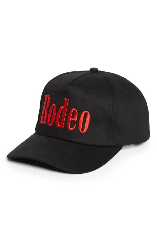 RODEO WORK WEAR Embroidered Cotton Twill Baseball Cap - Black/red