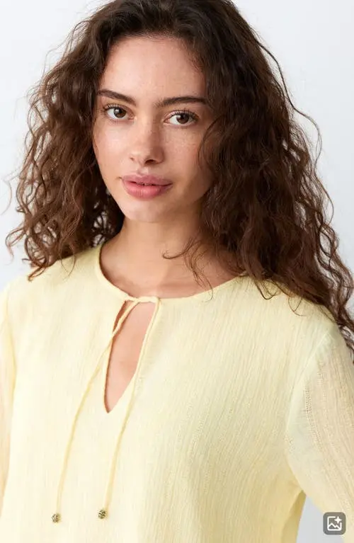 Mango Embellished Cotton Top