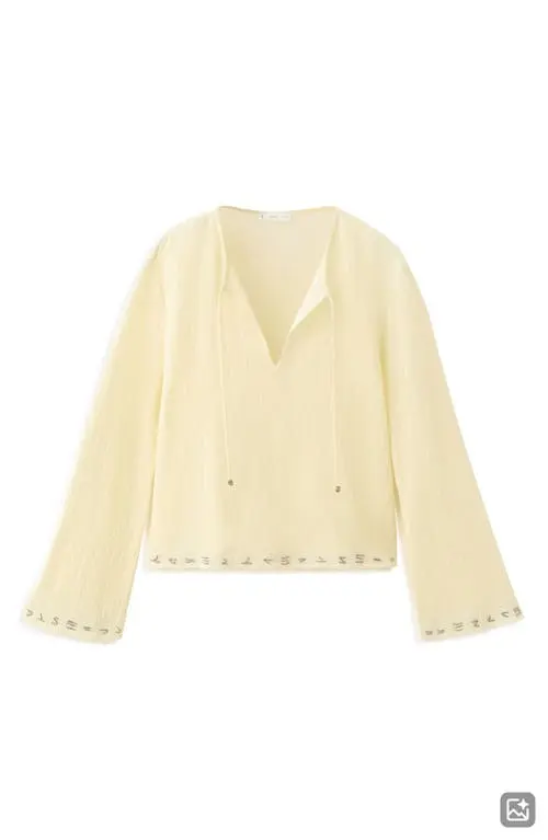 Mango Embellished Cotton Top