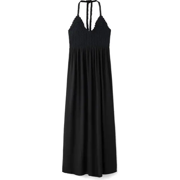 Mango Crochet Bodice Maxi Sundress - Black