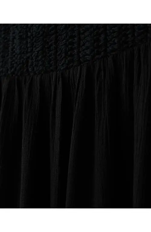 Mango Crochet Bodice Maxi Sundress - Black