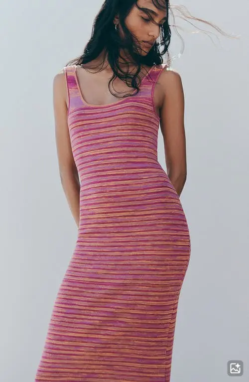 Mango Striped Sleeveless Maxi Dress