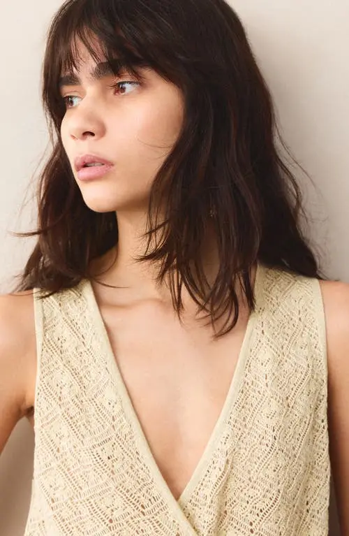Mango Metallic Wrap Top