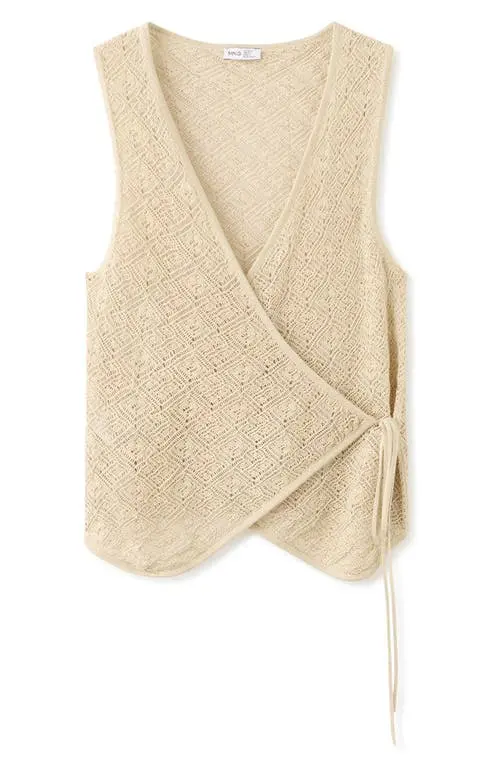 Mango Metallic Wrap Top