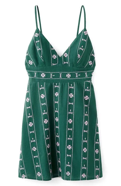 Mango Embroidered Cotton Mini Dress