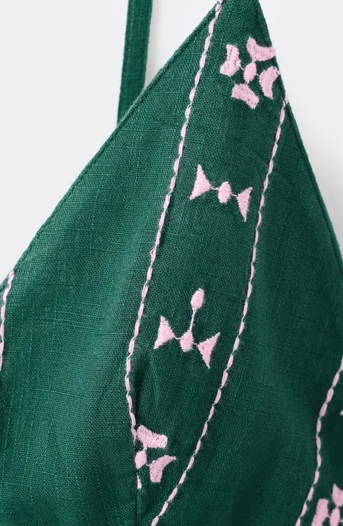 Mango Embroidered Cotton Mini Dress