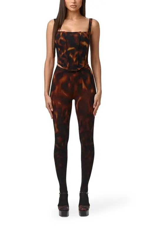 Naked Wardrobe Bare Body Shell Print Corset Top