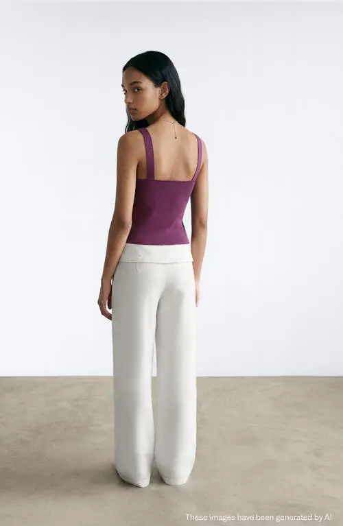 Mango Gathered Detail Knit Tank