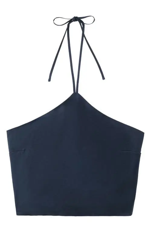 Mango Tie Neck Crop Halter Top