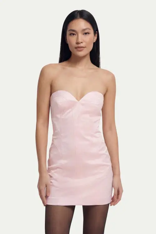 MISSPAP Premium Panelled Bonded Satin Mini Dress