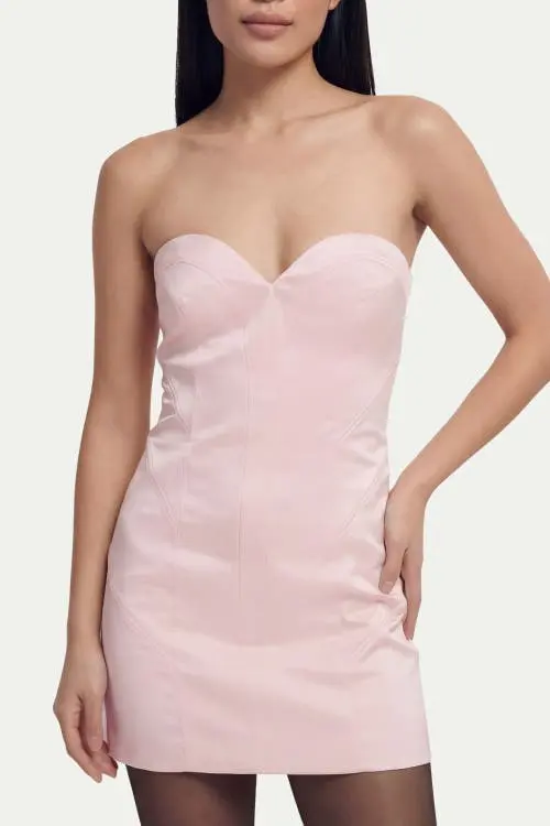 MISSPAP Premium Panelled Bonded Satin Mini Dress
