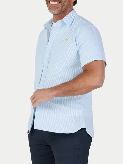 RAGING BULL Seersucker Stripe Shirt
