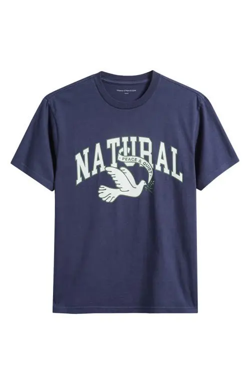 MUSEUM OF PEACE & QUIET Natural Dove Graphic T-shirt - Navy