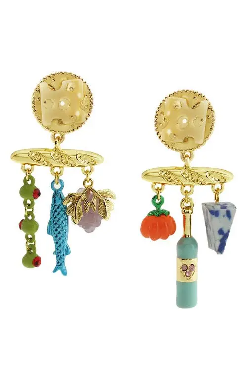 Betsey Johnson Charcuterie Drop Earrings - Multi