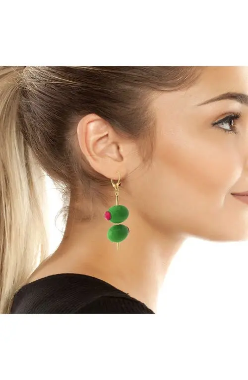 Betsey Johnson Olive Leverback Earrings