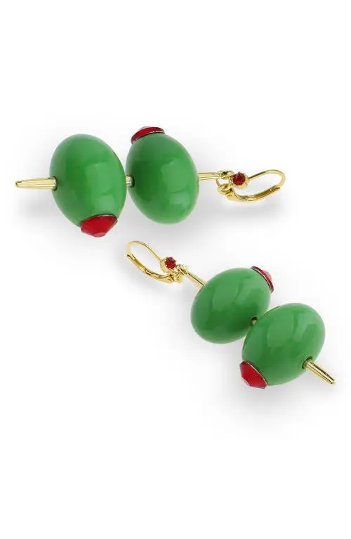 Betsey Johnson Olive Leverback Earrings