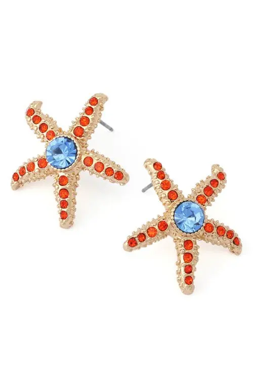 Betsey Johnson Pavé Starfish Stud Earrings