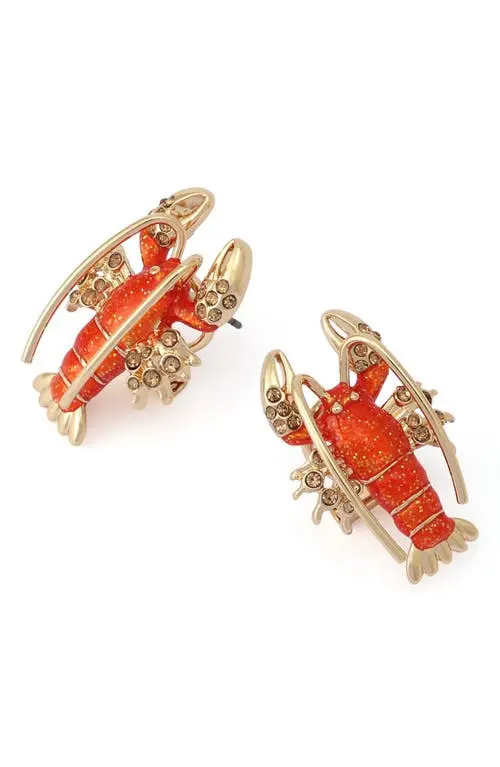 Betsey Johnson Lobster Stud Earrings