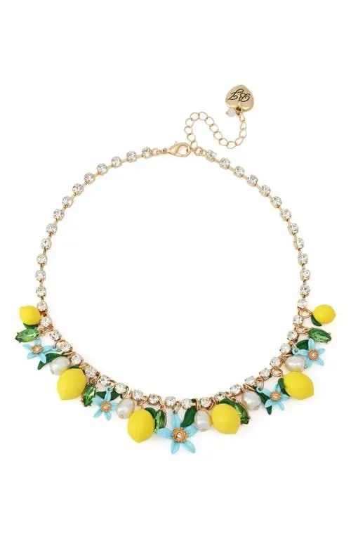Betsey Johnson Lemon Charm Tennis Necklace - Yellow
