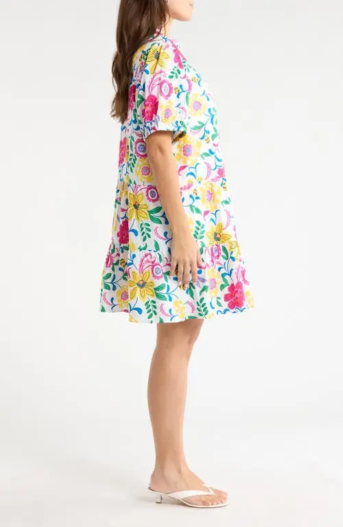 SUGARLIPS Kress Floral Cotton Shift Minidress