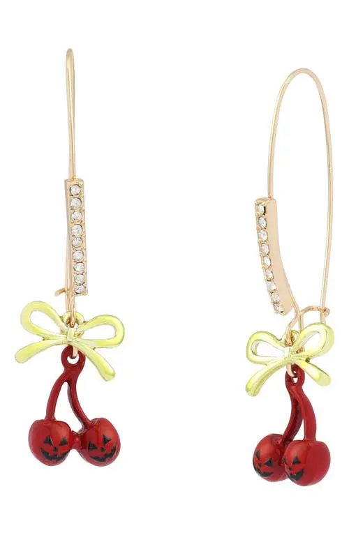Betsey Johnson Spooky Cherry Earrings - Red