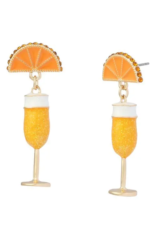 Betsey Johnson Mimosa Drop Earrings - Orange