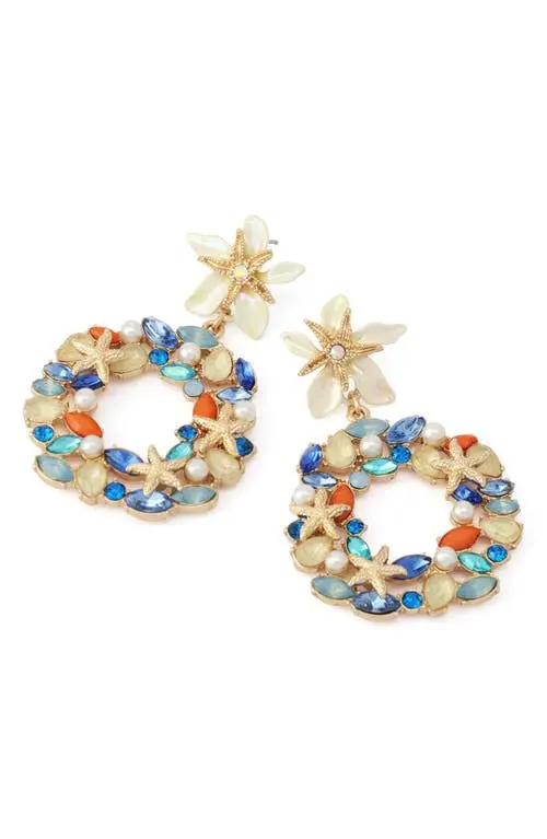 Betsey Johnson Starfish Doorknocker Earrings