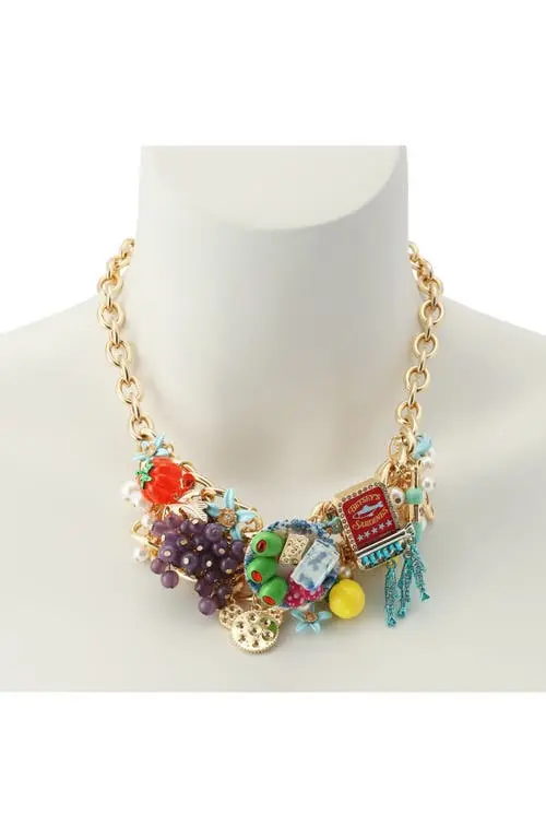 Betsey Johnson Charcuterie Bauble Frontal Necklace